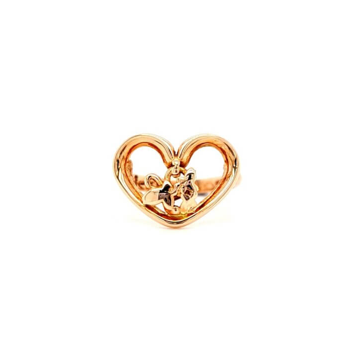 9ct Rose Gold Open Heart Ivy Ring