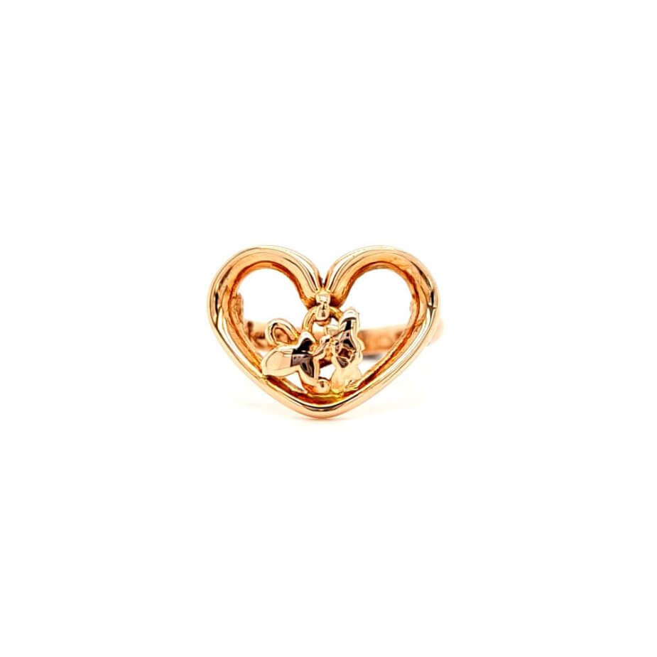 9ct Rose Gold Open Heart Ivy Ring